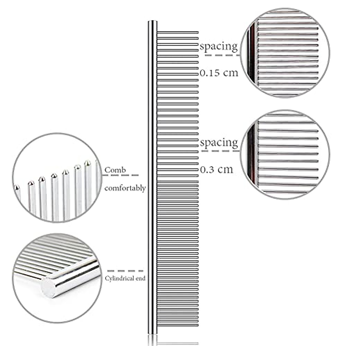 SKYPIA 5 Pcs Dog Comb Tear Stain Remover for Dogs Flea Comb Dog Combs for Grooming Small Dogs Flea Comb for Cats Dog Grooming Kit Pet Combs Small Dog Combs