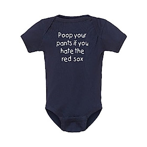 Campus Originals Poop Your Pants if You Hate the Red Sox Funny Yankees Fan Baby Bodysuit (6 Months)