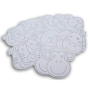 Playside Creations 10 Animal Masks Bulk - Pig, Horse, Cow, Sheep, Goat - Party Favors - 10 Count