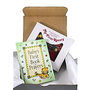 Baby Catholic Baptism Gift Set, Includes Baby's First Rosary and Baby's First Book of Prayers, Perfect Baptism, Christening, Shower Gifts