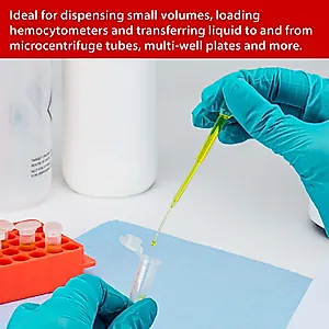 Globe Scientific 134020-400 LDPE Fine Tip Transfer Pipet, Non-Sterile, 104mm Length, 1.5mL Capacity (Box of 400)