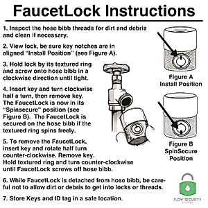 Flow Security Systems The FaucetLock | Heavy Duty Brass Construction | Prevents Water Theft & Secures Outdoor Bibbs | Promotes Water Conservation | Keyed The Same | FSS 50 | 1 Pack