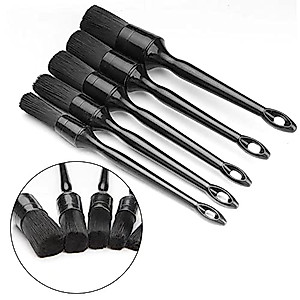 11 Pcs Detailing Brush Set with 5 Car Detailing Brushes, 3 Wire Brush, Microfiber Towel, 1 Car Vent Cleaner and Cloth Car Cleaning Kit for Cleaning Interior, Exterior, Leather, Motorcycle