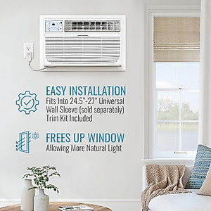 Keystone 14,000 BTU Wall Mounted AC Unit and Dehumidifier, 230V, Wall Unit for Bedroom, Garage, Nursery, and Large Rooms up to 700 Sq.Ft., AC Wall Unit with Remote Control