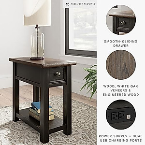 Signature Design by Ashley Tyler Creek Chair Side End Table, Light Brown & Whitewash