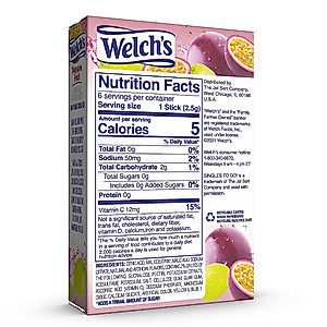Welch's Singles To Go Drink Mix Passion Fruit, 6 Boxes (36 Servings)