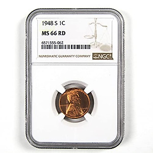 1948 S Lincoln Wheat Cent MS 66 RD NGC Penny Uncirculated SKU:I3633