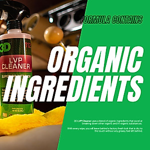 3D LVP Interior Cleaner - Removes Dirt, Grime, Grease, Oil & Stains from Leather, Vinyl & Plastic - Great for Seats, Steering Wheels, Door Panels, Dashboards - Car, Office, Home Use - 1 Gallon