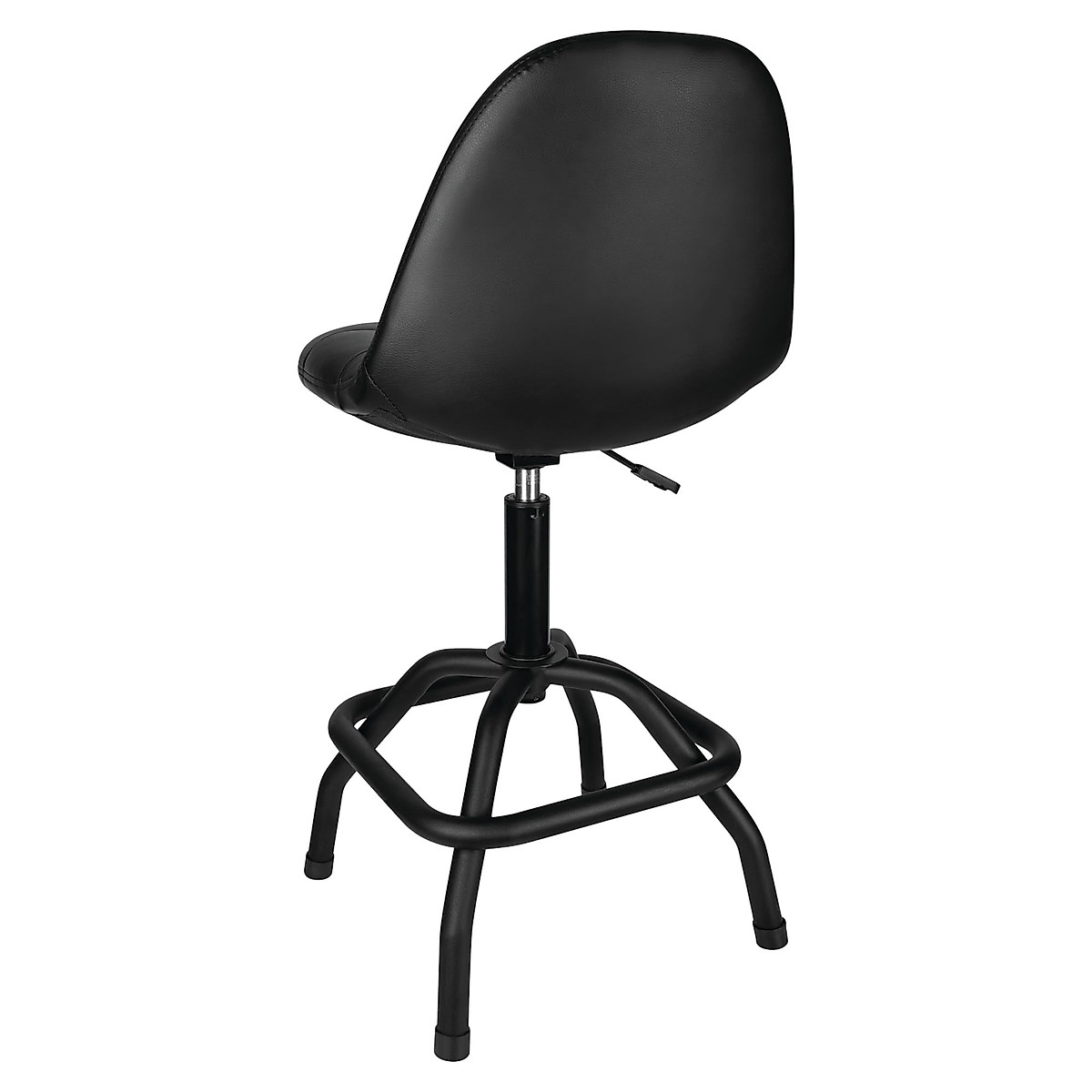 Performance Tool W85031 Pneumatic High Back Adjustable Swivel Bar Stool with Back Support for Home, Bar, and Shop, Black, 26-32 inches High