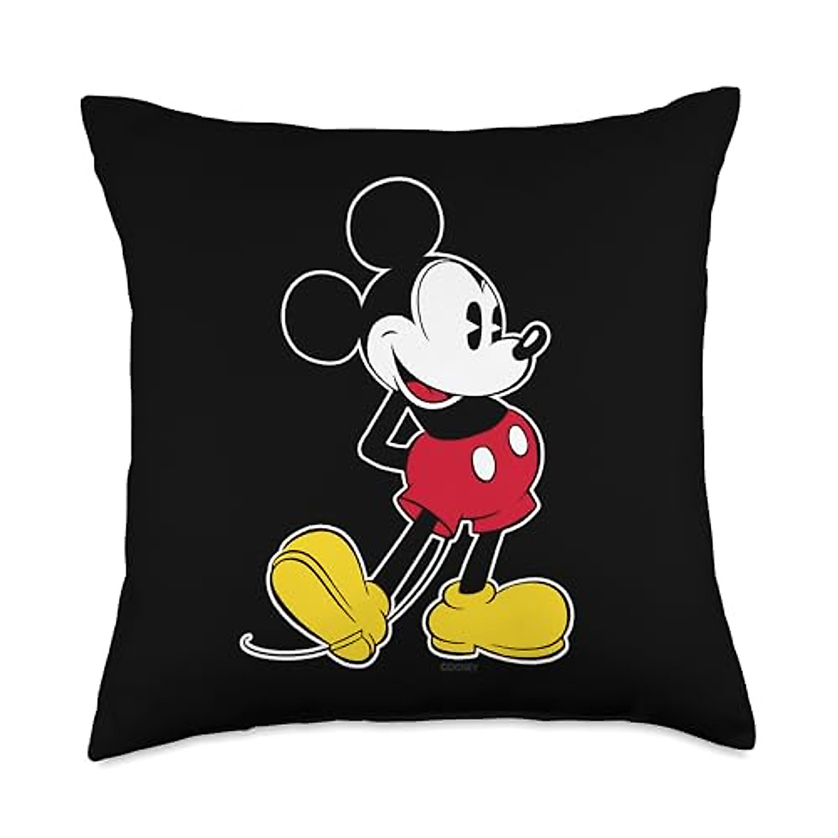Disney Mickey Mouse Classic Pose Black Throw Pillow