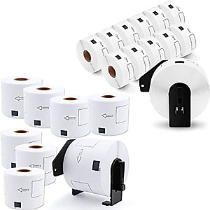 COLORWING Compatible Brother Labels DK-1201 12 Rolls and DK-1202 8 Rolls