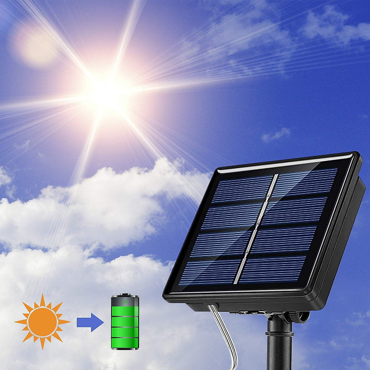 YiShine 200 LED Solar Wire Lights 72FT String Fairy Lights with 8 Modes Outdoor Waterproof Warm White Lights for Home Garden Patio Wedding and Party Bright Light Festival Decoration