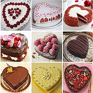 Goeielewe Adjustable Mousse Ring Heart-Shaped Cake Ring Mold Stainless Steel Scalable 5.5-10.6 Inches Dessert Cutter Pastry Mould Mousse Tiramisu Baking Mold