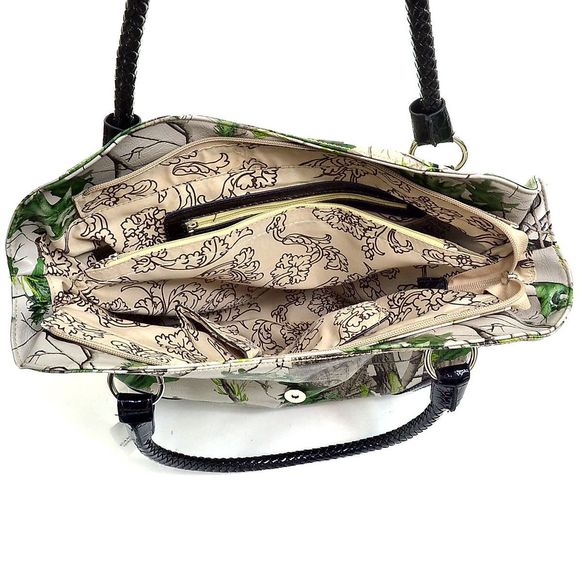 Western Purse Rhinestone Buckle Accent Handbag & Matching Wallet Set - Red/Black/White