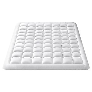 Full Size- 1 Piece 850 GSM Down Alternative 3 Inch Thick Upto 25" Deep Pocket Fitted Mattress Topper Protector Extra Soft Comfortable Sleep for All Season- Full(54X75 Inche), White