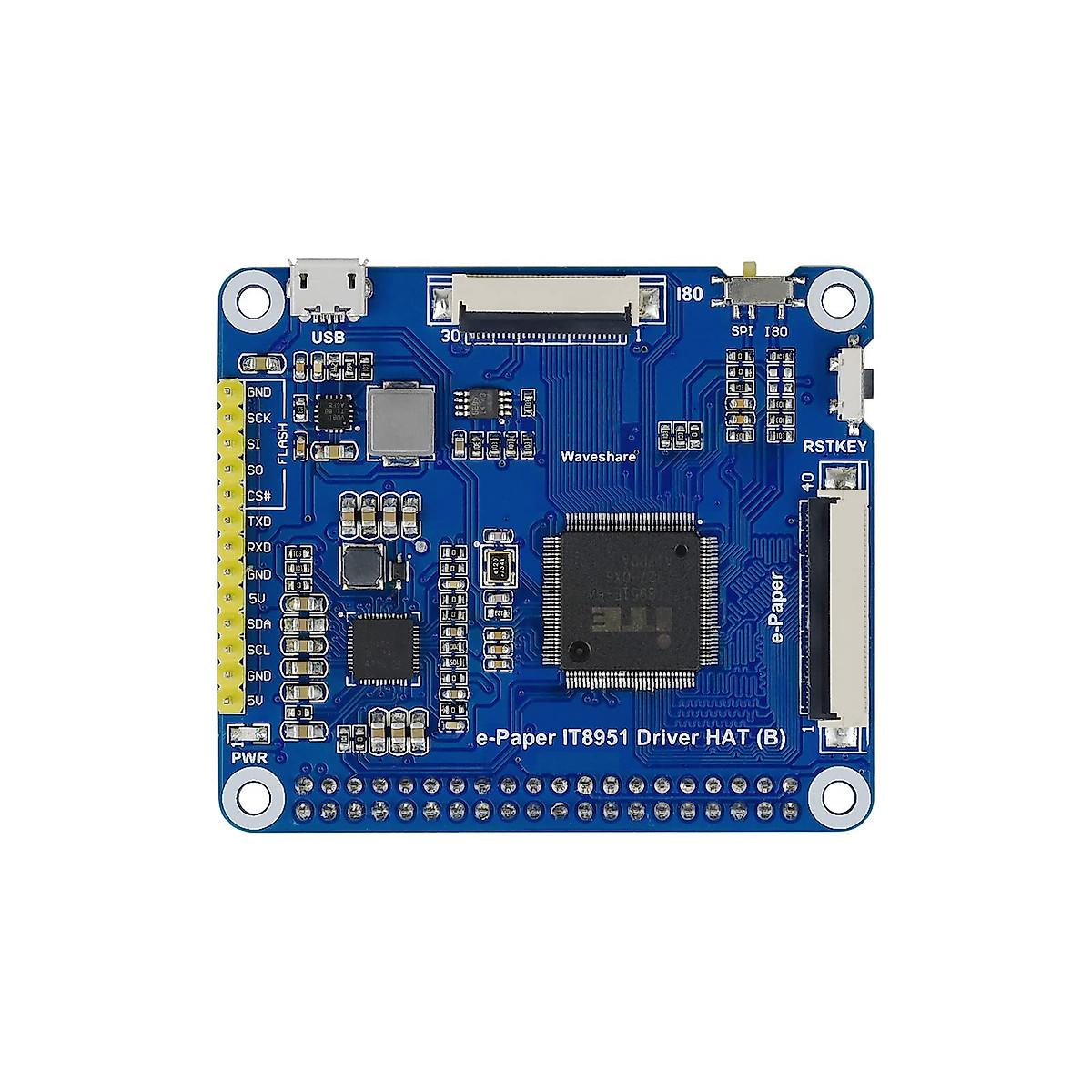 waveshare 10.3inch E-Paper E-Ink Display HAT Compatible with Raspberry Pi4B/3B+/3B/2B/B+/A+/Zero/Zero W/WH/Zero 2W 1872×1404 Pixels Black/White 2-16 Grey Scales USB/SPI/I80 Supports Partial Refresh