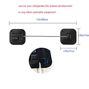 2 Pcs Multi-Function Locks with 3M Strong Adhesive - Refrigerator Door Locks, Mini Fridge Lock, File Cabinet Lock, Drawer Lock, Lock for Cabinet for Child Safety and Privacy (Black)