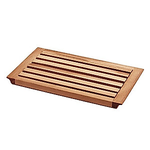 Bisetti Beech Wood Rectangular Cutting Board For Bread, 15 x 8.7", Brown