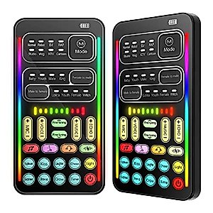 Voice Changer for PS4 PS5 Xboxone Switch Phone, 8 Sound Effects, Live Broadcast Card Gift Adults Kids, Handheld Mini Microphone Voice Changer Disguiser Modulator