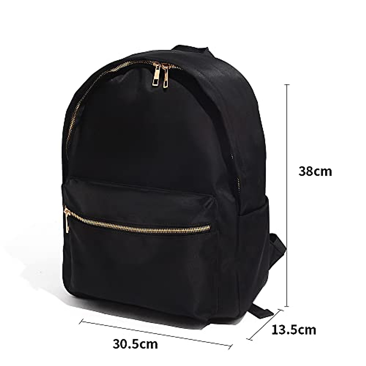 Kaymey Lightweight Casual Backpack for School Solid Color Multipurpose Unisex Waterproof Daypack Weekender Luggage Backpack Sports Backpack (Black)
