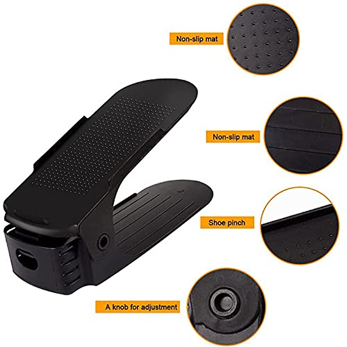 MaSYZBF Shoe Slots Organizer for Closet Organization, Shoe Stacker Can Save 50% of Space 3 Pack Adjustable, Double Layer Shoe Slot Stacker Organizer Holder for Closet,Grey