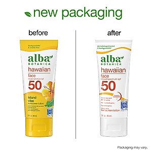 Alba Botanica Sunscreen Lotion, SPF 50, Island Vibe, 3 Oz