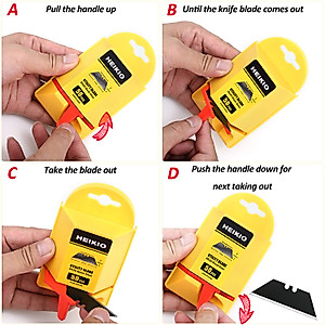 Utility Knife Blades 50-Pack, SK2H Black Carbon Steel, Standard T-Shape Replacement Blades for Most Cutter Knives-61 x 19 mm