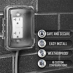 TayMac MM110C Weatherproof Single Outlet Outdoor Receptacle Cover, 5/8 Inches Deep, Clear