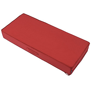 AOFEITE Outdoor Olefin Water-Resistant Bench Cushion, Weather and Fade Resistant 59”x 18”x 5” Patio Furniture Thickened Seat Pad with Handle and Adjustable Straps Ideal for Lawn, Garden, Red