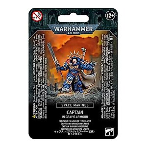 Games Workshop 48-70 Warhammer 40k - Space Marine Primaris Captain in Gravis Armour, Black