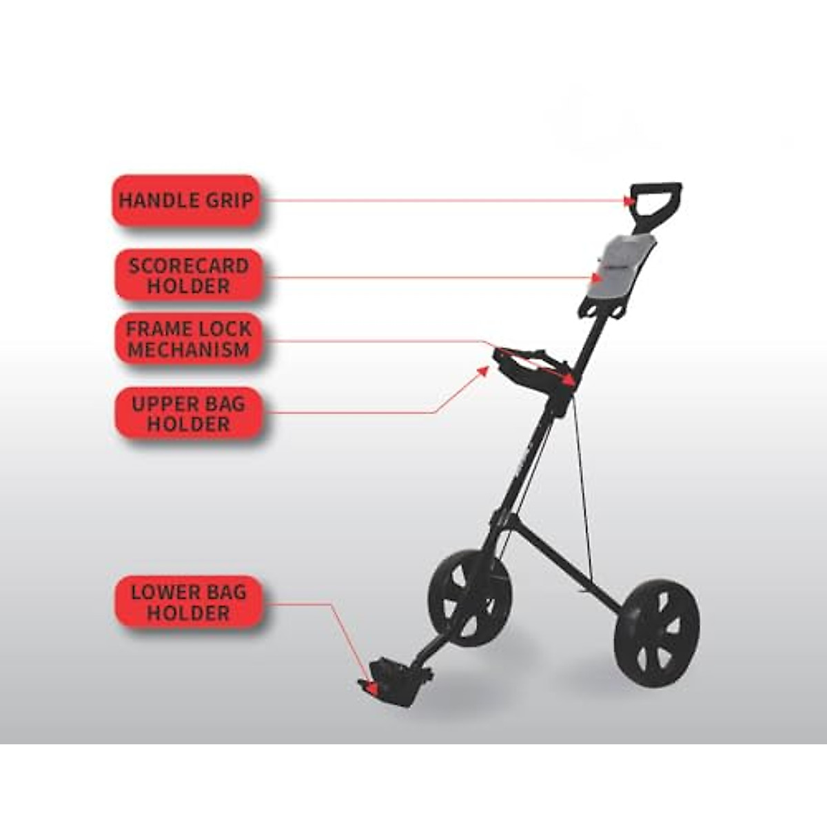 Jef World Of Golf Deluxe Steel Golf Cart, Black