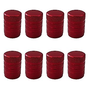 8pcs Aluminum Car Tire Valve Caps Hex Alloy Tyre Valve Stem Cover Air Dust Cap Tire Valve Truck Bike Wheel Rim Valve Stem Cap(Red)
