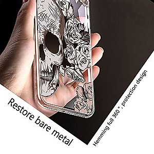 HHUAN Case for Oukitel C21 Pro (6.39 Inch) with Tempered Glass Screen Protector, Clear Soft Silicone Protective Cover Bumper Shockproof Phone Case for Oukitel C21 Pro - YB43