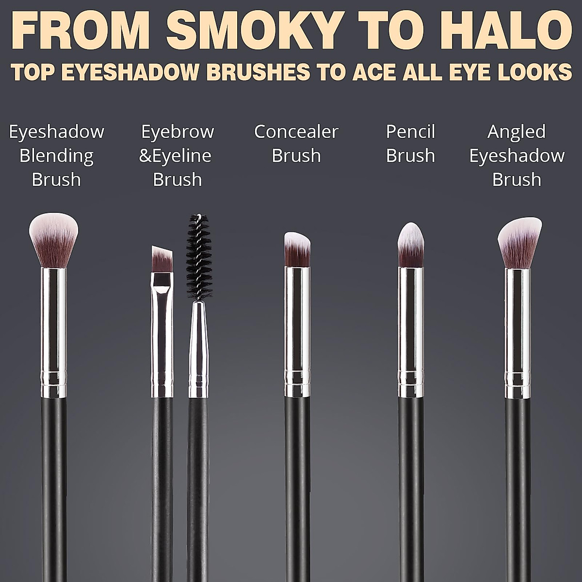 BEAKEY Makeup Brush Set Professional for Eye and Face, Blending Brush for Foundation, Eyeshadow, Concealer, Make up Brushes Pack with 2 Blender Sponge, Eye Shadow Brush with Paper Case, Gift for Women