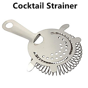 2 Pack of Cocktail Strainer Stainless Steel Bar Cocktail Strainer Filtering Tool for Bar Restaurant Home, 15.5*11*2, (NO)