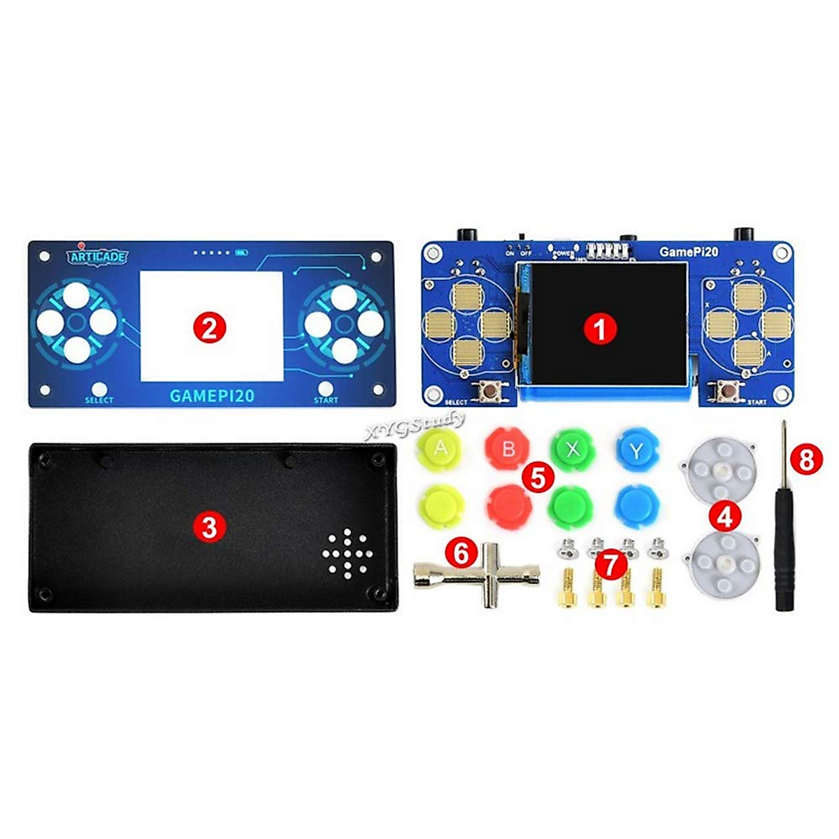 GamePi20 Accessories Add-ons Handheld Game Console Kit Raspberry Pi Classic Portable Retro Video Gaming Console 2.0 inch 320x240 IPS Screen Display Monitor for Pi Zero / Zero W / Zero WH @XYGStudy