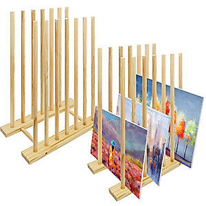 2 Pcs Artist Rack Art Storage Racks 24 x 11 x 19.1 Inch Wooden Painting Storage Rack Art Drying Rack Large Prints Rack Drawing Board Storage Rack