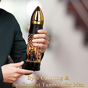 RHONGE Gifts For Dad, Papa Bear Tumbler 17 Oz, Best Gifts For Dad From Son Daughter, Bear Bullet Tumbler Present, Fathers Day Birthday Gift, Papa Cup