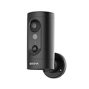 Bosma EX Spotlight HD WiFi Indoor/Outdoor Security Camera, Color Night Vision, Person Detection, Activity Zones, 2-Way Audio, Anti-Theft Alert, Advanced AI Features, Free Cloud Storage