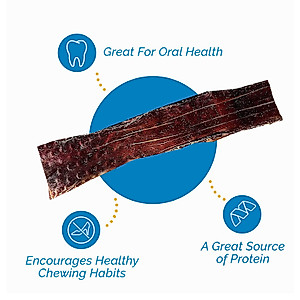 123 Treats - Esophagus Dog Treats - Large Gullet Sticks for Dogs (12 Inches - 20 Count) 100% Natural Beef Jerky for Medium to Large Dogs