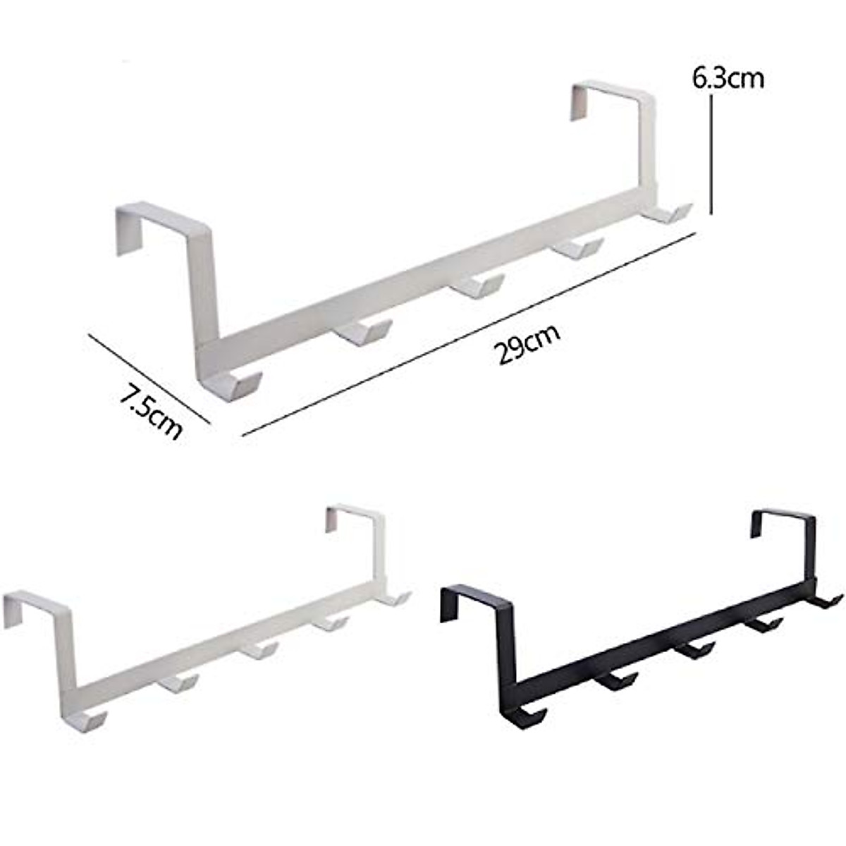 Coat Clothes Hanger, Versatile 5-Hook Design Punch-Free Wall Mounted Over Door Hook for Kitchen