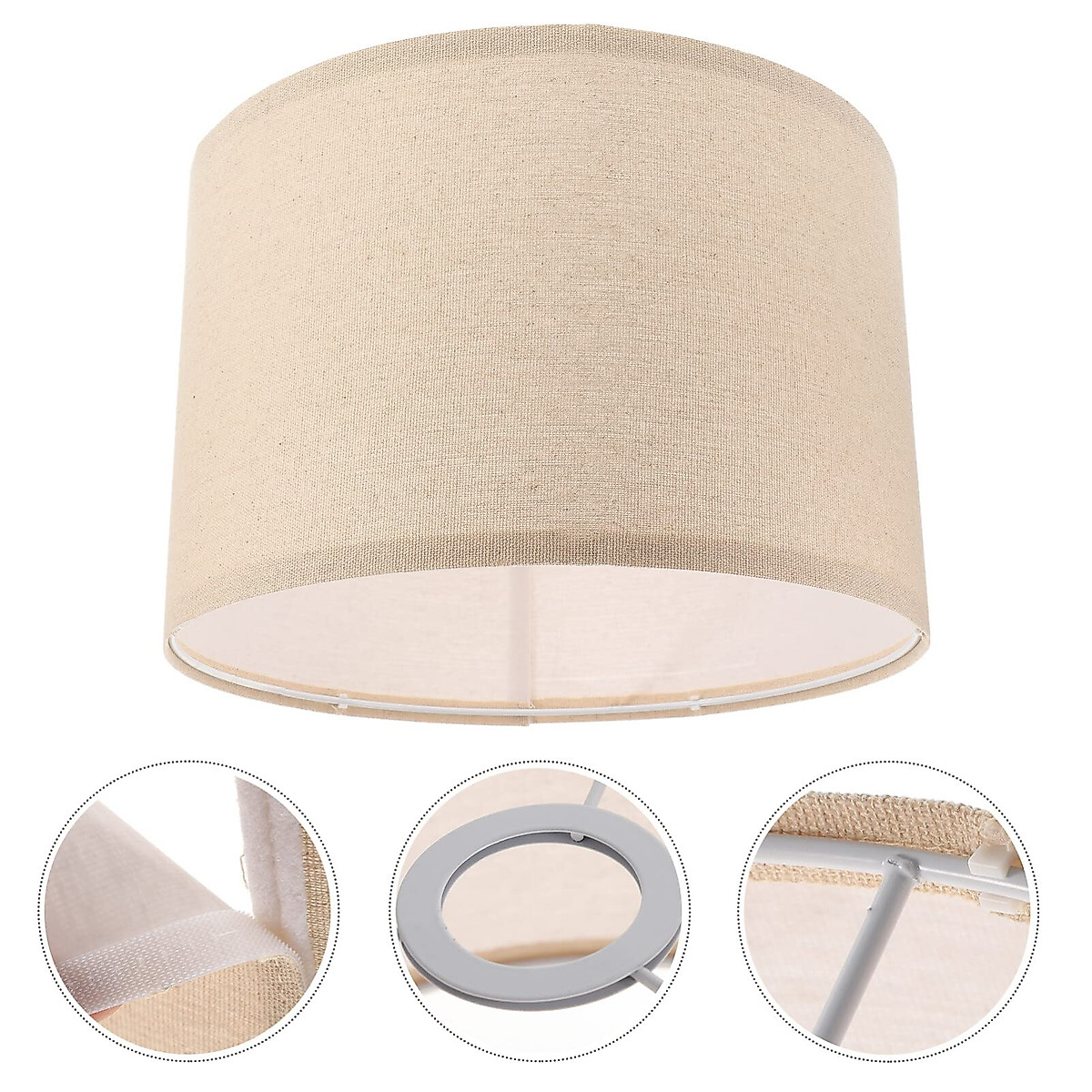 Table Lampshade Drum Lampshade Natural Beige Linen Lampshades Barrel Lamp Shade Chandelier Lampshade