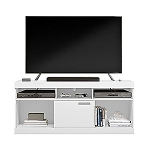 White TV Stand for 65 Inch TV, Entertainment Center with Storage for Living Room or Bedroom with Cabinet and Storage, Television Stand Fits Screens up to 65" When Measured Diagonally