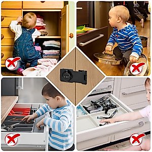 Mugvolax Anti-Theft Household Cabinet Password Hasp Locks, Combination Door Lock, Combination Latches, Keyless Door Lock, Hasp Locks with 3 Digit Password for Combination and Cabinet