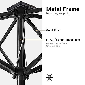 Yescom 10x6.5 ft Rectangle Outdoor Patio Aluminium Umbrella Solar Powered Led Light Crank Tilt Chocolate(Pack of 2)