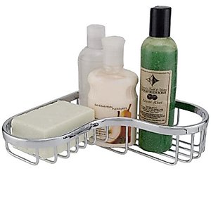 Signature Hardware 296062 Solid Brass L Shaped Shower Basket