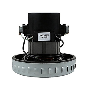 misppro Dry and Wet Vacuum Cleaner Motor 1200W Two Turbine Wheels Black Aluminum