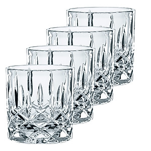 Nachtmann Brand Noblesse Collection, Single Old-Fashioned Glasses, Set of 4, Durable Crystal SOF Glass, Diamond Design, 245 ml/ 8.66-Ounce, Dishwasher Safe
