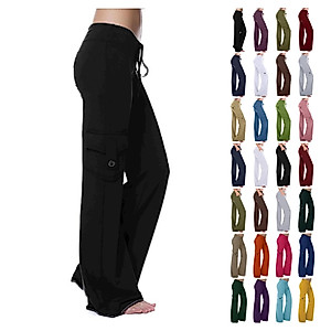 Cargo Pants for Women High Waisted Casual Pants Wide Leg Cargo Pants with Pockets Military Combat Trousers, sales today clearance
