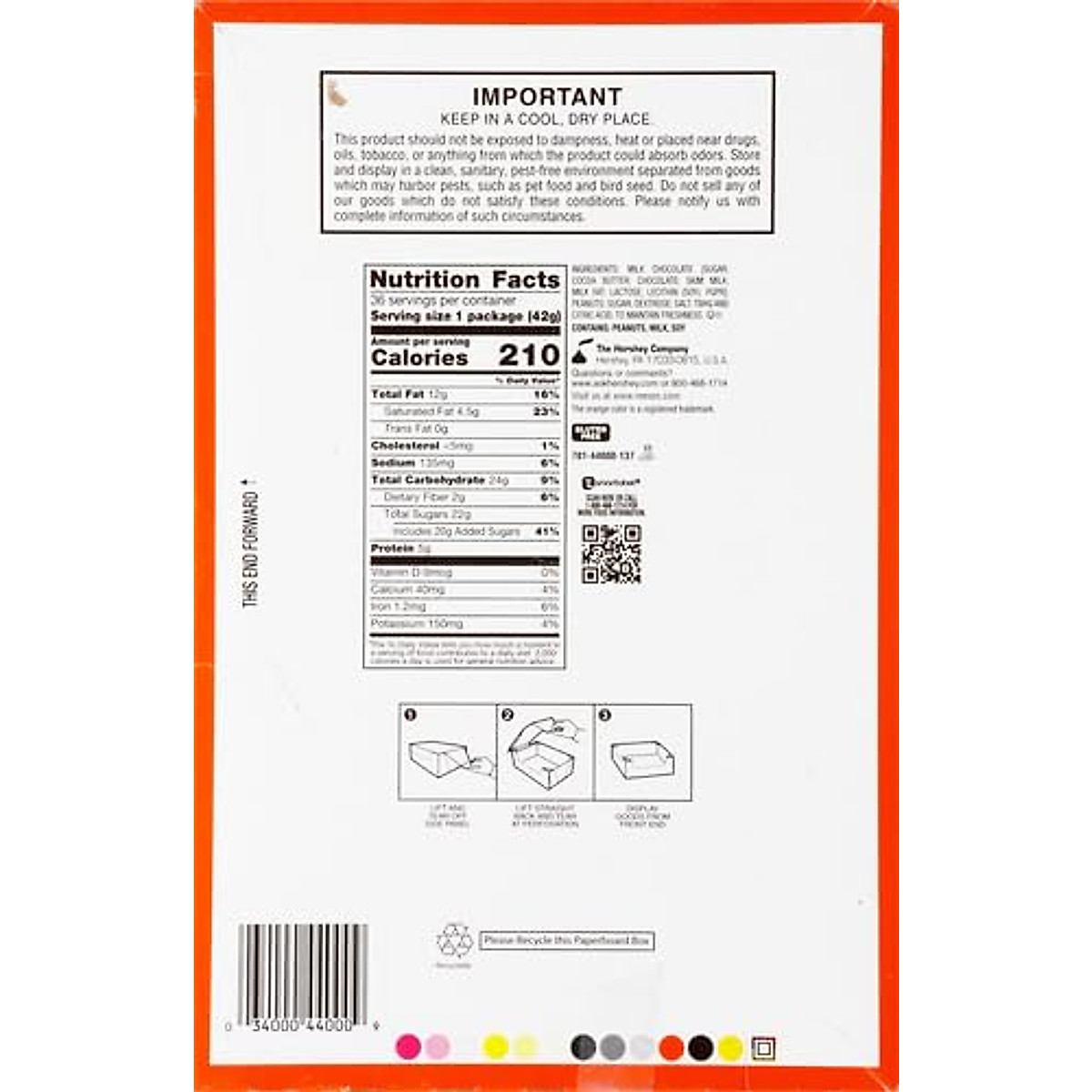 REESE'S Milk Chocolate Peanut Butter Cups, Candy Packs, 1.5 oz (36 Count)